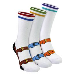 3 Paar Socken f&uuml;r Herren mit Sandalenmuster | Lustige Geschenkidee