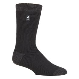 Heat Holders W&auml;rmehalter - Herren extra dicke Thermosocken f&uuml;r den Winter | Warme flauschige Fleece isolierte Socken | Geschenke f&uuml;r M&auml;nner - Schwarz / Charcoal Ferse & Spitze (Berlin)