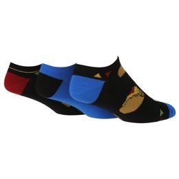 Wild Feet - 3 Pack Herren Neuheit gemusterten Baumwolle Trainer Socken