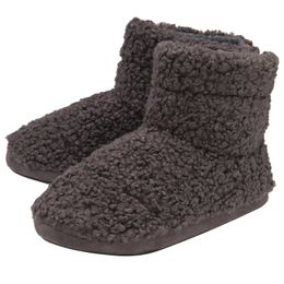 Dunlop - Herren Pelz-Sherpa-Ged&auml;chtnis-Schaumstoff-Slipper-Stiefel (8, Holzkohle)