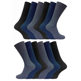 12 Paar Multipack Herren 100% Baumwolle Socken | Sock Snob | Ribbed Dress Socks - BNG