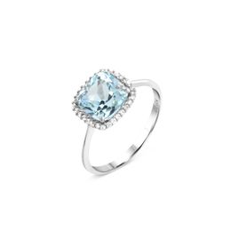 Diamonds by Ellen K. Fascination by Ellen K. Ring Wei&szlig;gold 375 mit echtem Blautopas (beh.) und Zirkonia-Steinen