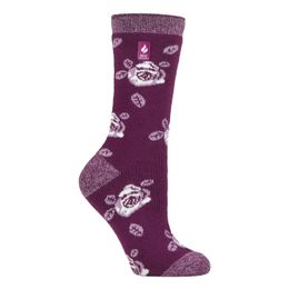 Heat Holders Lite - Womens isoliert thermische Socken | mehrere Designs einschlie&szlig;lich Argyle Streifen Herzen Sterne | warme Socken f&uuml;r den Winter - lila Magenta (Rom)