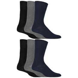 Gentle Grip - Herren 6 Paar Multipack Diabetiker Socken mit Honigkamm oben und handgekettelte Zehenn&auml;hte - BNG