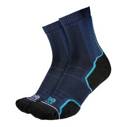 1000 Mile - 2er Pack Damen Trail Repreve Einzellagige Sportsocken zum Laufen - Marineblau