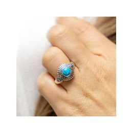 ZEEme Gemstones Ring Silber 925 oxidiert mit T&uuml;rkis 6mm
