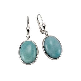 ZEEme Gemstones Ohrringe Silber 925 rhodiniert mit 2x Amazonit 16x12mm