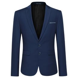 Allthemen Klassischer, marineblauer Blazer mit zwei Kn&ouml;pfen