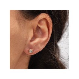 ZEEme Stainless Steel Ohrringe Edelstahl ros&eacute;-vergoldet mit wei&szlig;em Zirkonia-Stein 7mm
