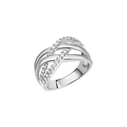 ZEEme Silber Ring Silber 925 rhodiniert mit Zirkonia wei&szlig;
