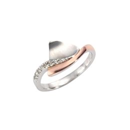 ZEEme Silber Ring Silber 925 zweifarbig mit Zirkonia wei&szlig;