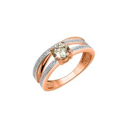 ZEEme Silber Ring 925/- Sterling Silber Rosevergoldet Zirkonia