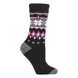 Heat Holders Lite - Womens isoliert thermische Socken | Mehrere Designs einschlie&szlig;lich Argyle Streifen Herzen Sterne | Warme Socken f&uuml;r den Winter - Schwarz (Lima)
