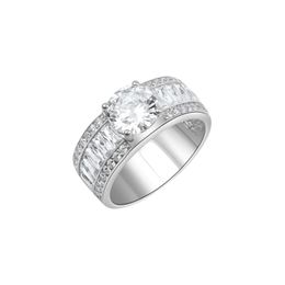 ZEEme Silber Ring 925/- Sterling Silber rhodiniert Zirkonia
