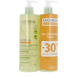 A-DERMA Exomega Control Emollient Gel 2in1 Packung 2 X 500 ml