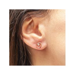 CAI Ohrstecker 925/- Sterling Silber rotvergoldet Zirkonia