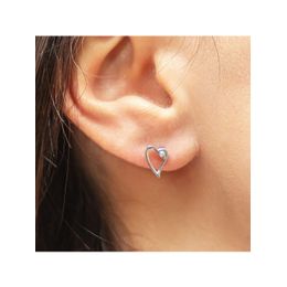 CAI Ohrstecker 925/- Sterling Silber rhodiniert Zirkonia Herz