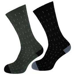 Oakley 2er-Pack Ltch Herren Radsocken Gr&uuml;n/Schwarz