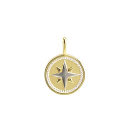 OROLINO Anh&auml;nger 375 Gold zweifarbig mit Windrosen-Motiv