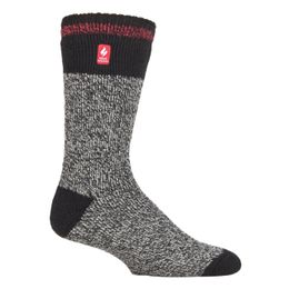 Heat Holders W&auml;rmehalter - Herren Extra Dicke Thermosocken f&uuml;r den Winter | Warme Flauschige Fleece Isolierte Socken | Geschenke f&uuml;r M&auml;nner - Schwarz Rot (Porto)
