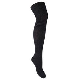 Overknee-Wollsocken f&uuml;r Damen | Steven | Winterwarme dicke lange Socken Schwarz