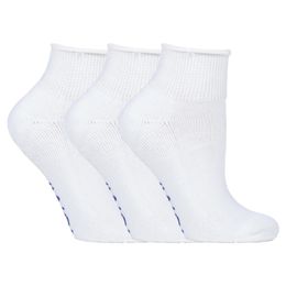 IOMI - 3 Paar Baumwolle gepolstert Diabetiker Socken f&uuml;r geschwollene F&uuml;&szlig;e und Beine - Wei&szlig;