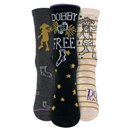 3 Paar Damen Dobby ist Frei Socken | Neuheit Harry Potter Socken - Sortiert