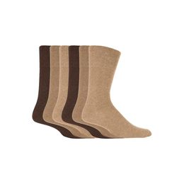 Gentle Grip - Herren Socken Bigfoot Honeycomb Top Cotton Rich 6er Pack - SOMRJ Braun