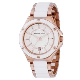 Michael Kors Damenuhr Quartz Gold Rose Wei&szlig;
