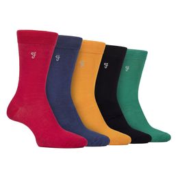 Farah 5er Pack Herren Socken mit Bambus-Muster - Weich, Atmungsaktiv, Stylisch, Alltagskomfort