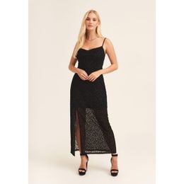 SCHWARZES MIDIKLEID MIT KUTTE