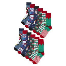 12 Paar Multipack Herren Neuheit Weihnachten Design Socken - Assorted