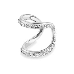 CAI Ear Cuff 925 Silber rhodiniert Topas wei&szlig;