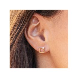 CAI Ohrstecker 925 Sterling Silber ros&eacute; vergoldet Rechteck Zirkonia
