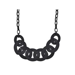 Steuer Modeschmuck Collierkette Metallcollier schwarz matt