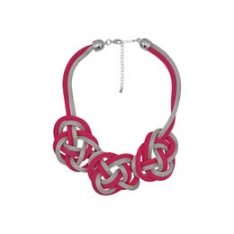 Steuer Modeschmuck Collierkette Metall Collier silber/pink aus Meshkette