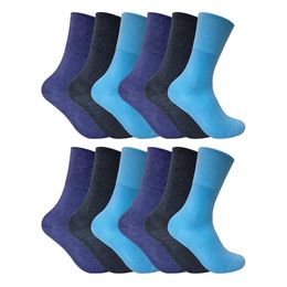 12 Pack Damen nicht elastische thermische diabetische Socken | Socken Snob | Frauen Soft Top Socken f&uuml;r schlechte Durchblutung - Hellblau
