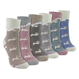 6 Paar Damen Dicke Warme Wollsocken f&uuml;rs Bett