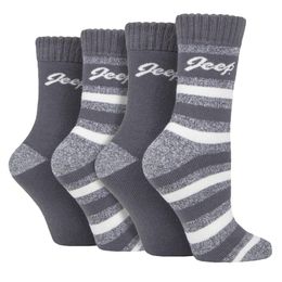 JEEP 4er Pack Damen Thermo-Stiefelsocken | Fleecegef&uuml;tterte warme Socken f&uuml;r den Winter