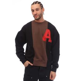 Ambush VARSITY Sweatshirt mit Rundhalsausschnitt aus Fleece-Baumwolle in Braun, Schwarz