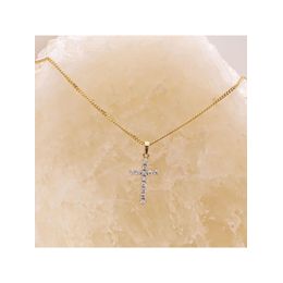 Diamonds by Ellen K. Halskette Gold 585 Kreuz mit 12x Diamant zus. 0,12ct.
