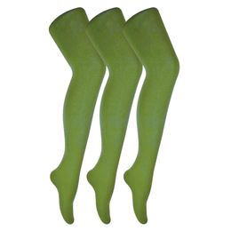 3 Paar Multipack Damen farbige undurchsichtige 80 Denier Strumpfhosen | Sock Snob | einfarbige Blockfarbe Strumpfhosen - Khaki