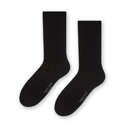 Herren Merinowolle Socken | Steven | Warm gestrickte gerippte Kleid Socken - schwarz
