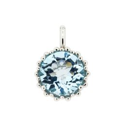 OROLINO Anh&auml;nger 585 Gold mit Topas blau (beh.) 11,5mm rund