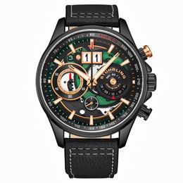 Black Ace Aviator Chronograph & Tachymeter Quarz 45mm