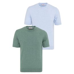 T-Shirt Basic-Strick-T-Shirt, 2Er-Pack