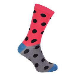 Herr Heron - Herren Bambus Socken | Neuheit Funky Socken | Gemusterte Argyle gestreifte Socken | Atmungsaktiv Weich | Geschenke f&uuml;r Ihn - Spots (Rot)