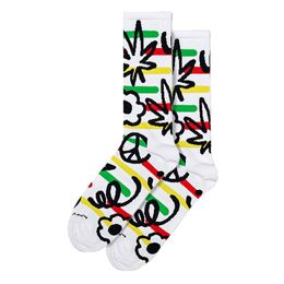 Neuheiten Doodle Socken | Happy Socks | L&auml;ssige Spa&szlig; Golden Doodle Socken - Wei&szlig;
