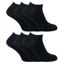 SOCK SNOB - 6er Pack Herren Baumwolle Low Cut Quarter Gym / Trainer Socken - Schwarz