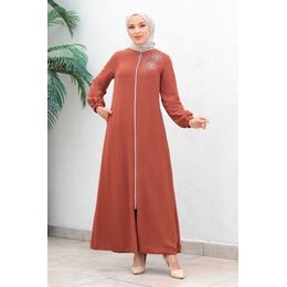 Mit Rei&szlig;verschluss Chiffon Evening Abaya Lachs